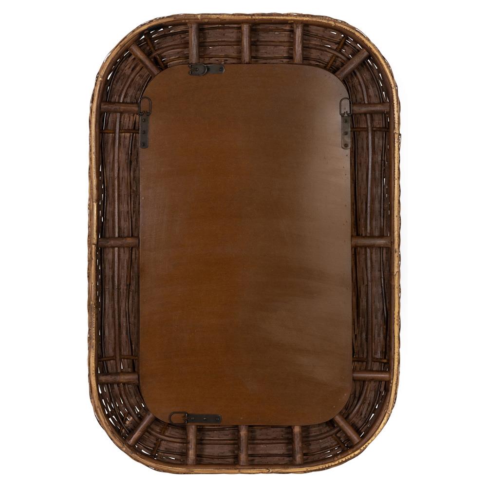 Brynlee Coastal Beach Natural Woven Rattan Frame Wall Mirror