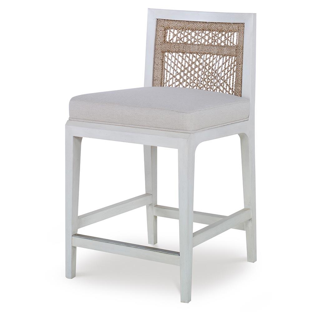 Century Pasadena Cream Flax Upholstered Off White Wood Counter Stool