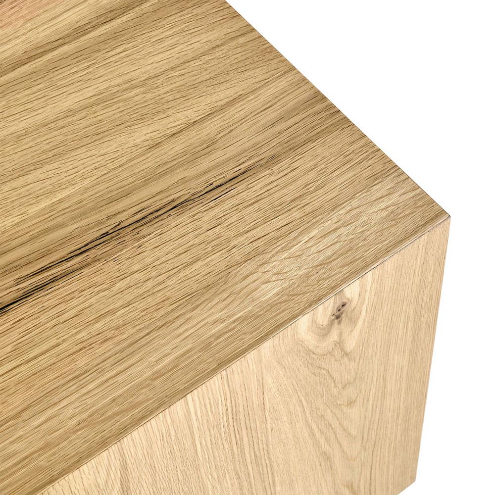 Vincent Rustic Lodge Natural Brown Oak Square Block End Table Standard ...