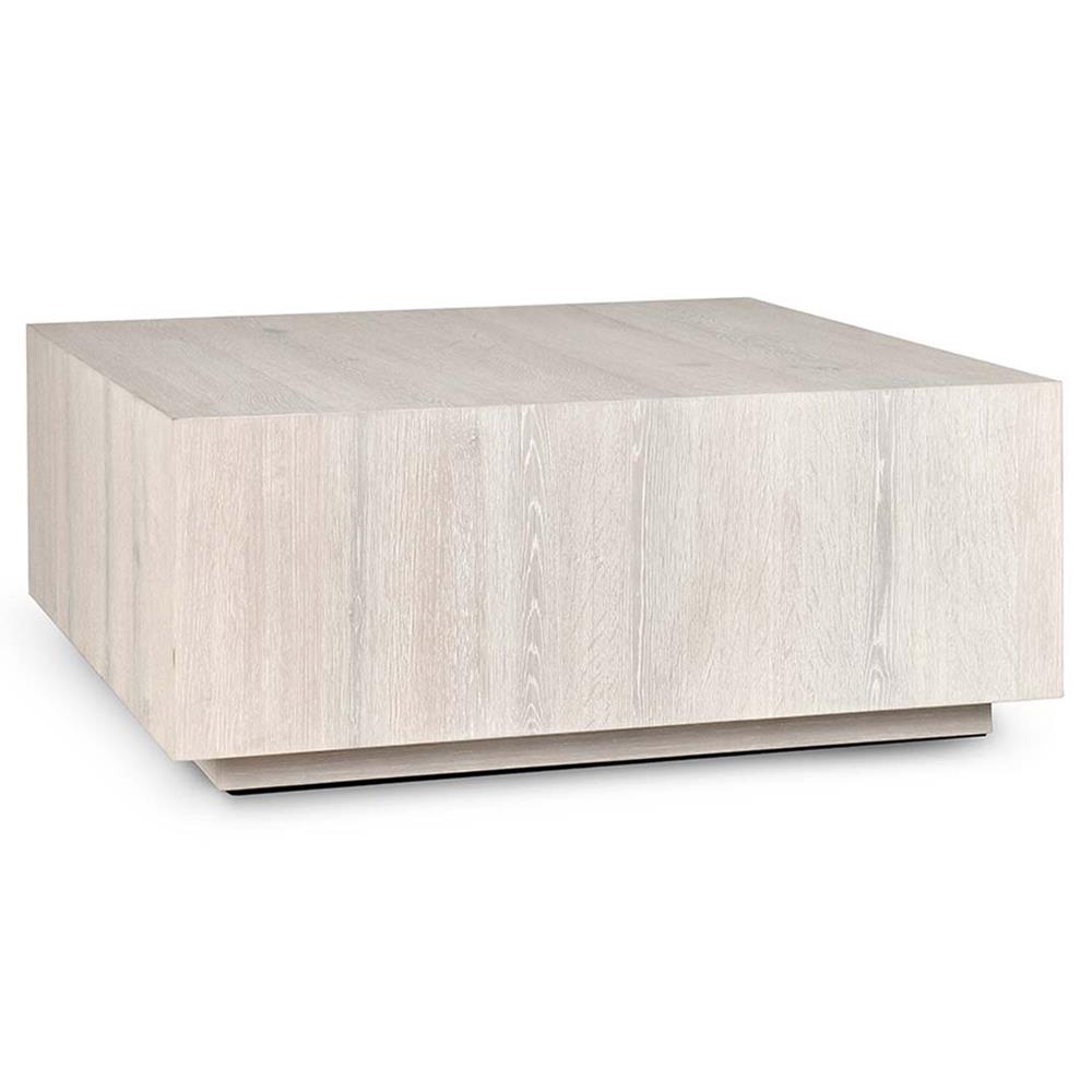 Vincent Rustic Lodge Milk White Oak Square Block Coffee Table 41" W ...