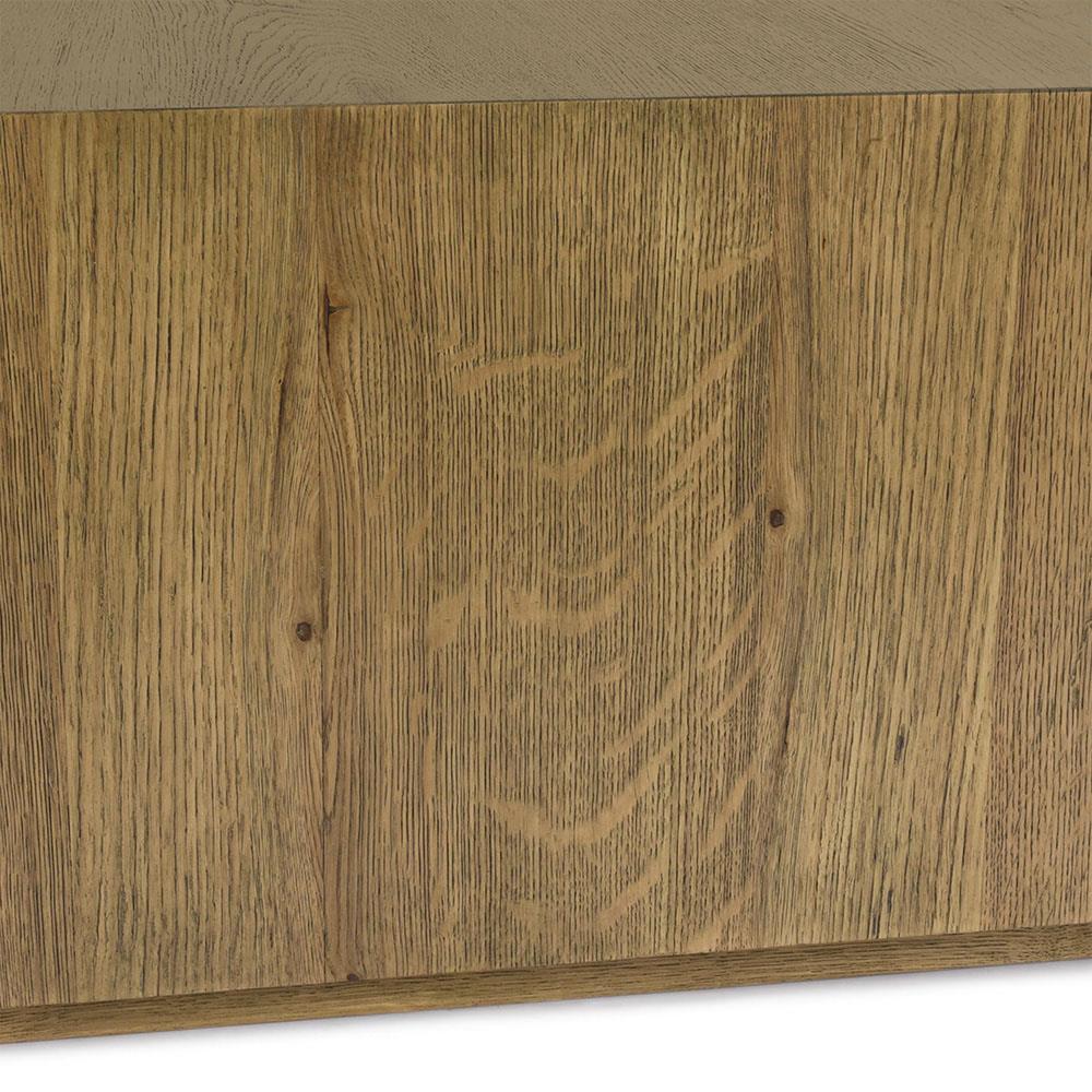 Vincent Rustic Lodge Light Brown Oak Square Block Coffee Table 41" W ...