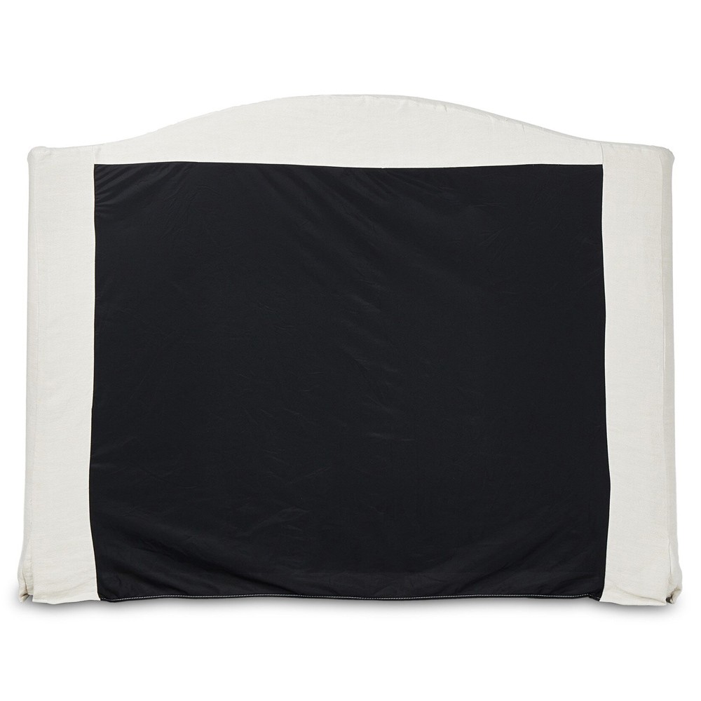 Maddie Modern Off White Upholstered Linen Slipcovered Wingback Bed ...