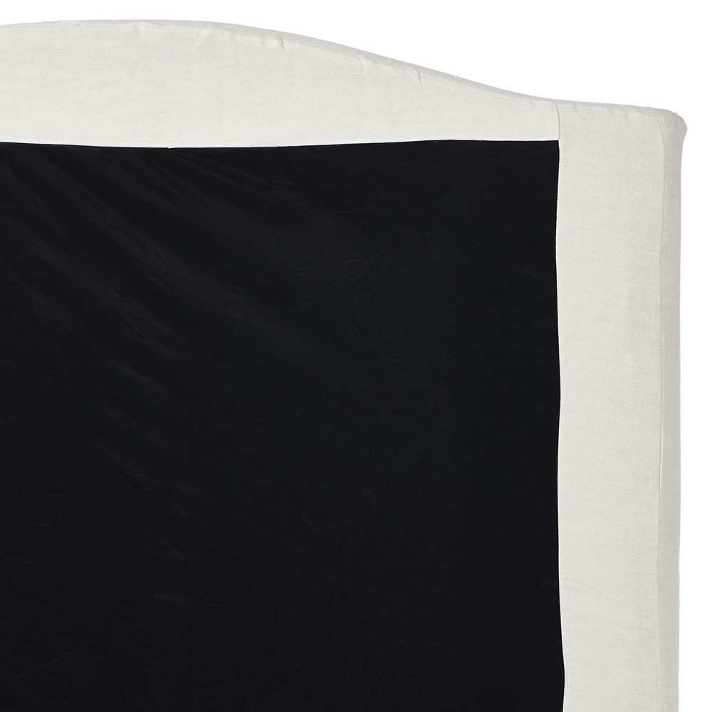 Maddie Modern Off White Upholstered Linen Slipcovered Wingback Bed ...