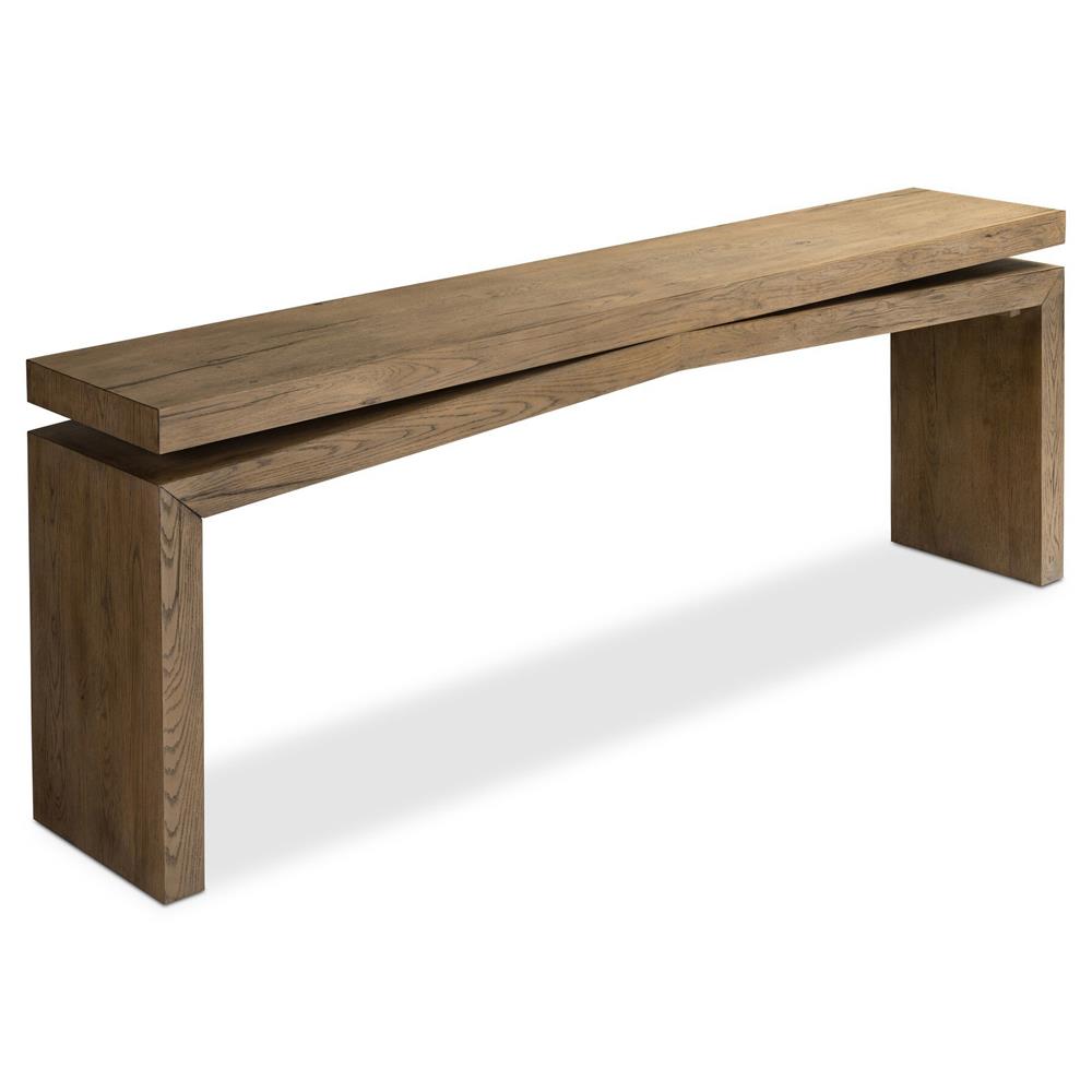 Rayan Rustic Lodge Grey Oak Wood Console Table Extra Long (over 75" W ...