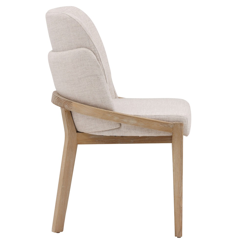 Cathy Modern Classic Natural Brown Elm Wood Dining Chair | Kathy Kuo Home
