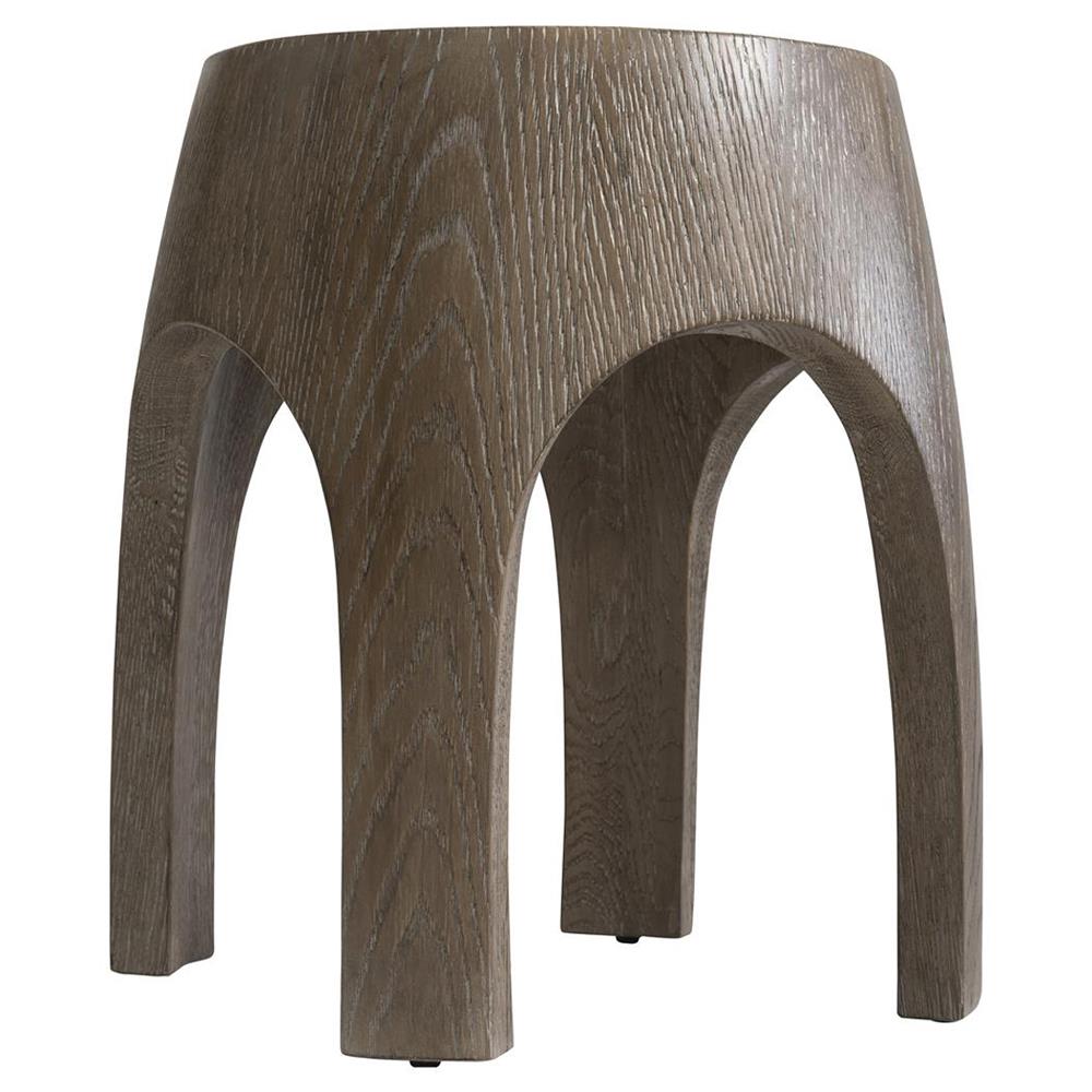 Ingrid Modern Classic Brown Cast Resin Arched Round Side Table Standard ...