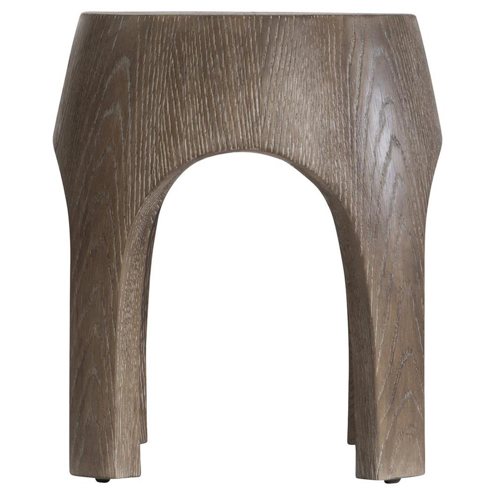 Ingrid Modern Classic Brown Cast Resin Arched Round Side Table Standard ...