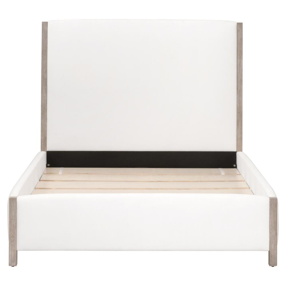 Emily Rustic Lodge Pearl White Performance Natural Grey Wood Bed ...