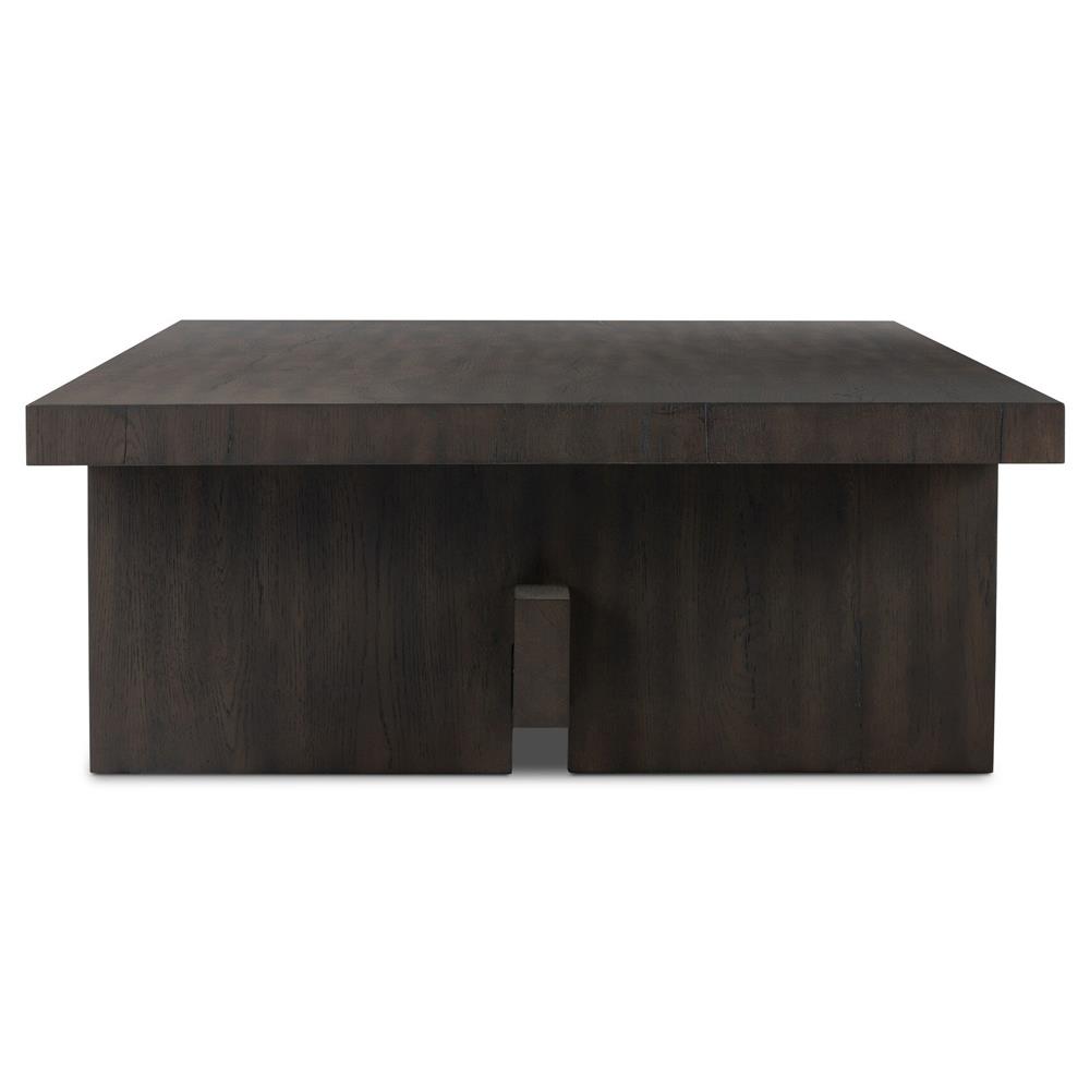 Delia Rustic Lodge Smoked Black Oak Rectangular Coffee Table 61" W ...