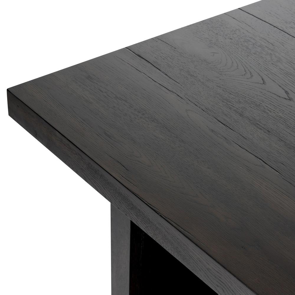 Delia Rustic Lodge Smoked Black Oak Rectangular Coffee Table 61" W ...