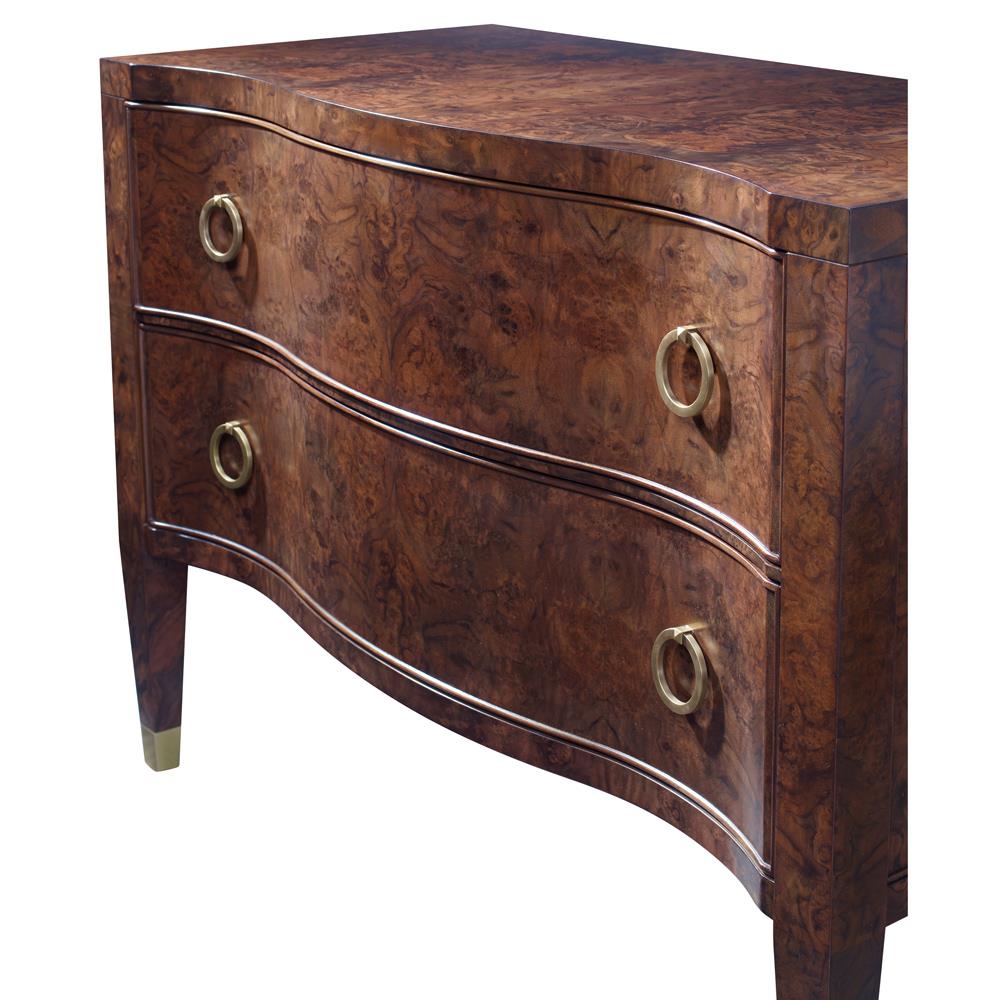 Century Osborne Hollywood Regency Brown Walnut Burl Bachelor Chest ...