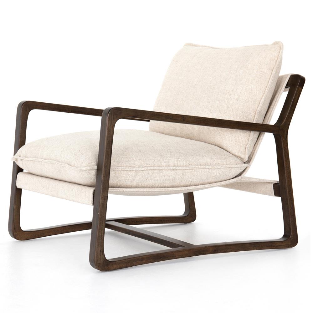 Ailyn Rustic Lodge Cream Performance Dark Brown Wood Occasional Arm ...