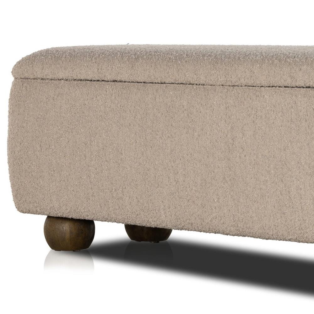 Ramon Modern Classic Beige Performance Boucle Storage Bench