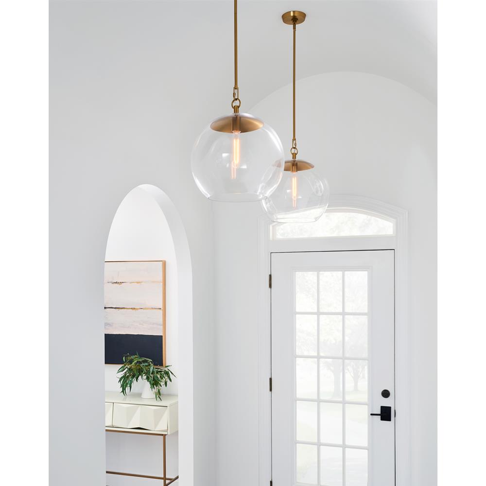 Visual Comfort Studio Atlantic Burnished Brass Glass Shade Round ...