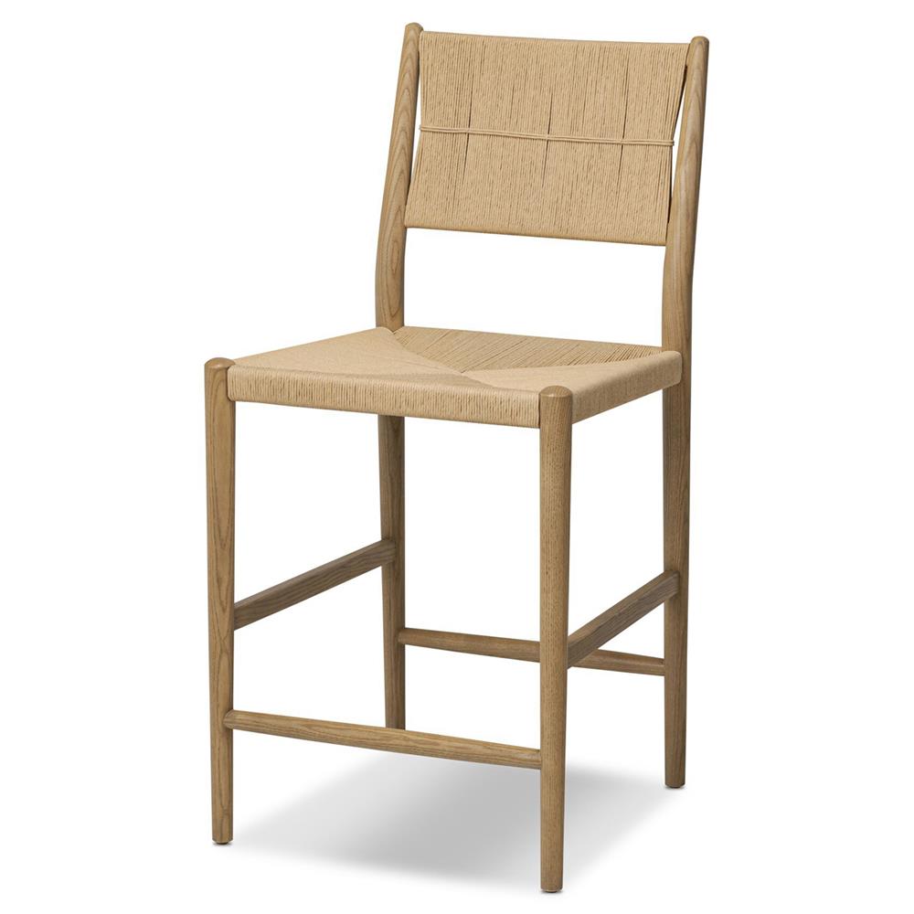 Dara Natural Paper Cord Counter Stool | Kathy Kuo Home