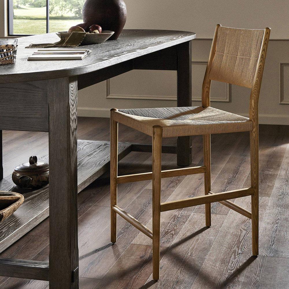 Dara Natural Paper Cord Counter Stool | Kathy Kuo Home