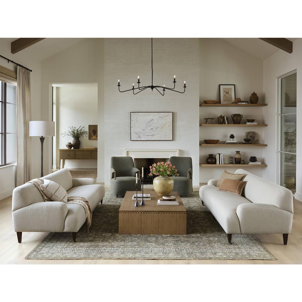Hathaway Toasted Ash Thick Coffee Table 51" W - 60" W | Kathy Kuo Home