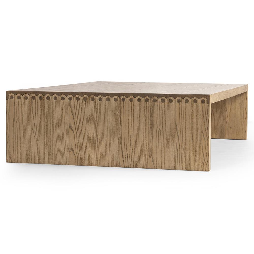 Hathaway Toasted Ash Thick Coffee Table 51" W - 60" W | Kathy Kuo Home