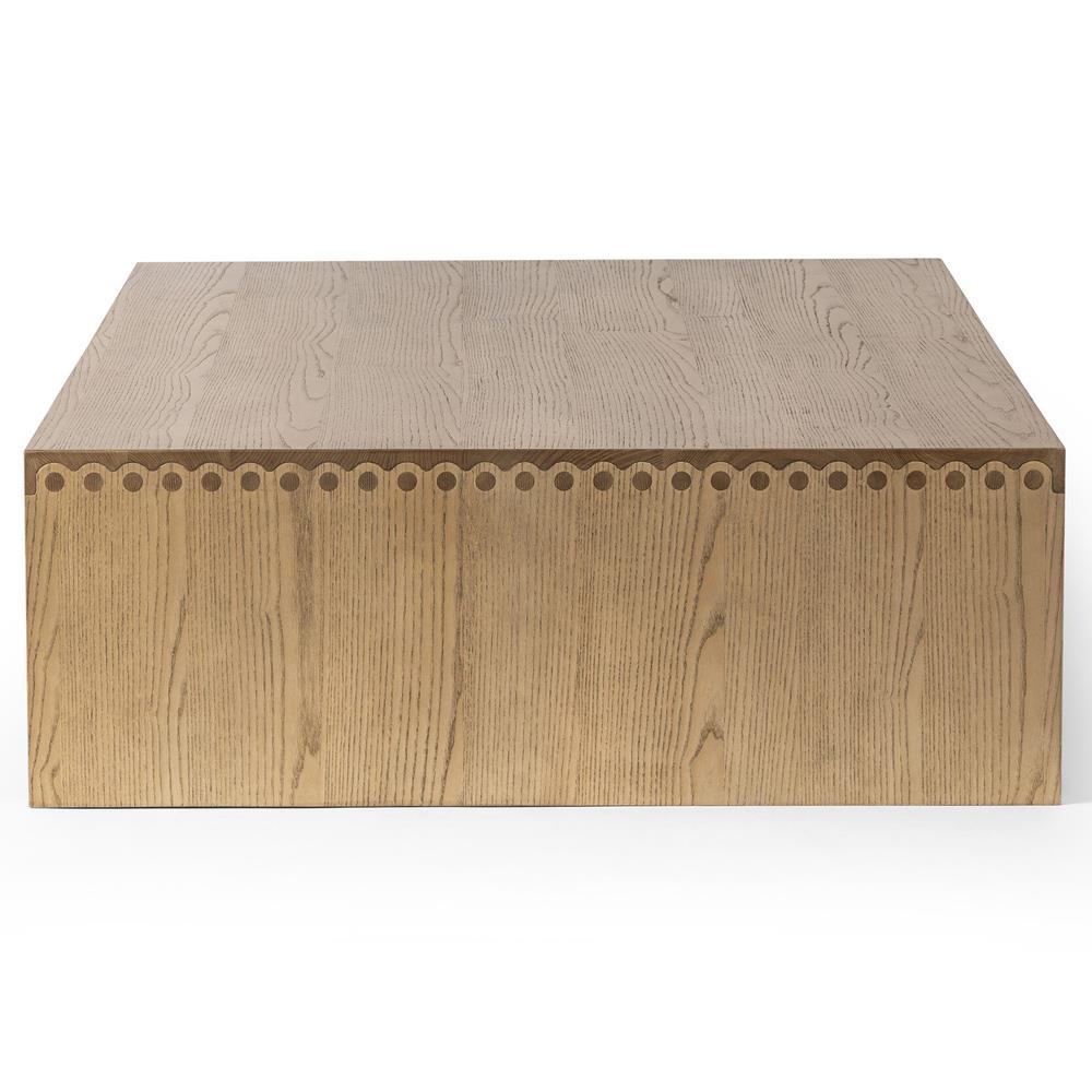 Hathaway Toasted Ash Thick Coffee Table 51" W - 60" W | Kathy Kuo Home
