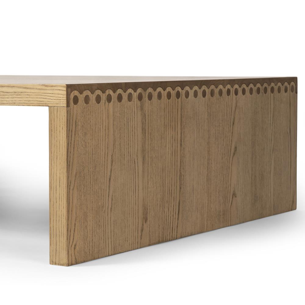 Hathaway Toasted Ash Thick Coffee Table 51" W - 60" W | Kathy Kuo Home