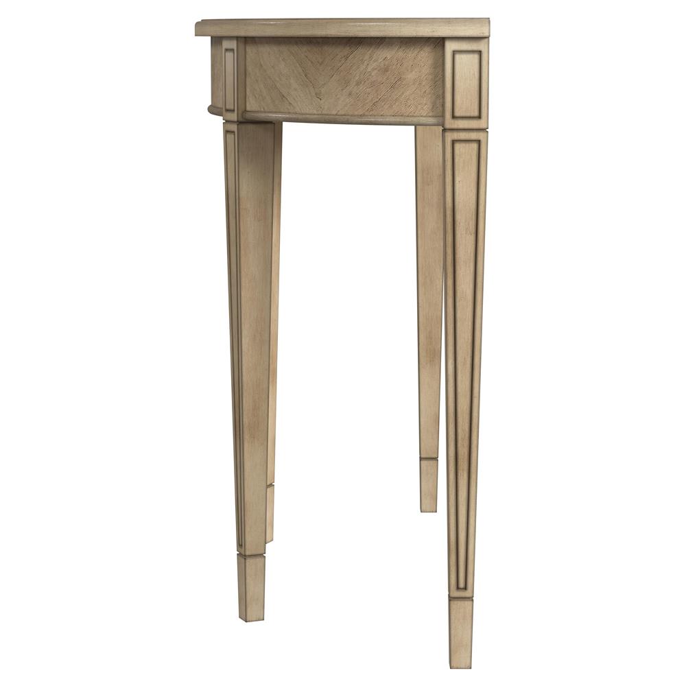Hugo French Country Beige Wood Demilune Console Table | Kathy Kuo Home