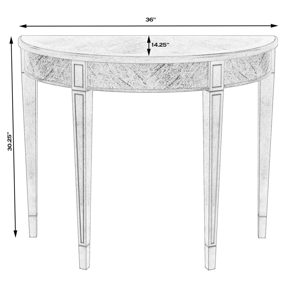 Hugo French Country Beige Wood Demilune Console Table | Kathy Kuo Home