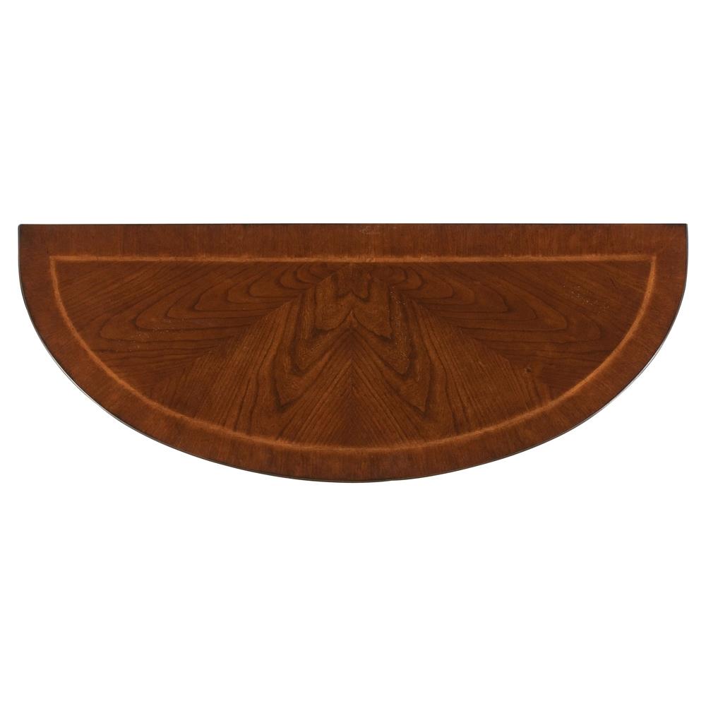 Hugo French Country Cherry Brown Wood Demilune Console Table