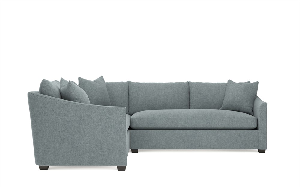 Clairmont Heathered Teal Corner Sectional - Right End - 105"