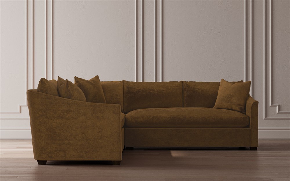 Clairmont Heathered Teal Corner Sectional - Right End - 105"