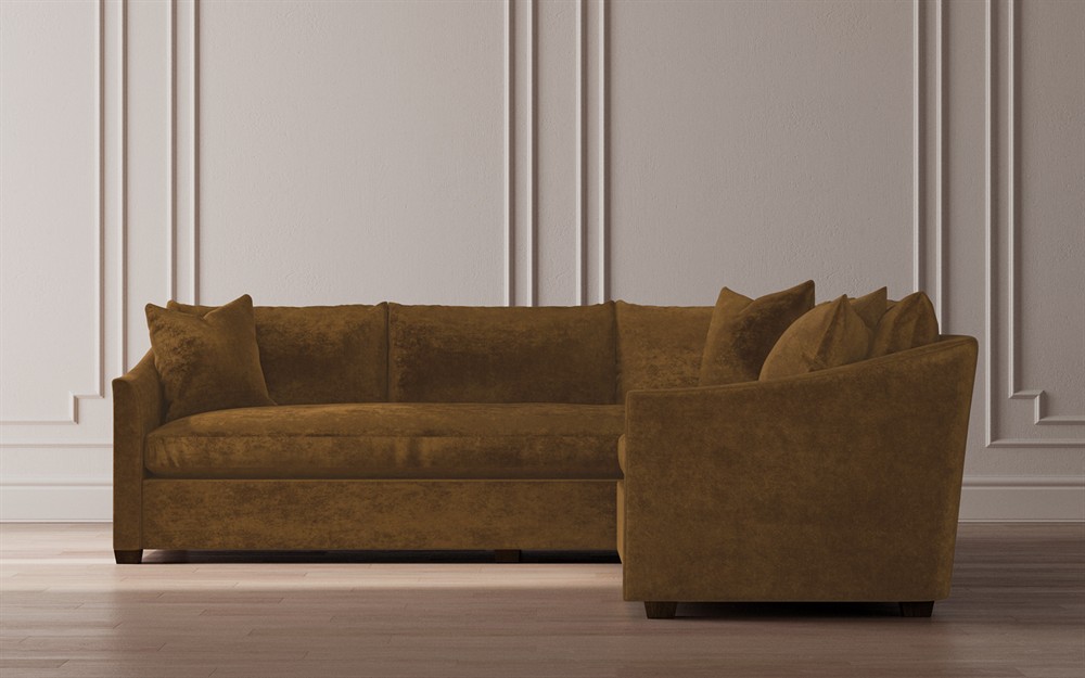 Clairmont Heathered Teal Corner Sectional - Right End - 105"