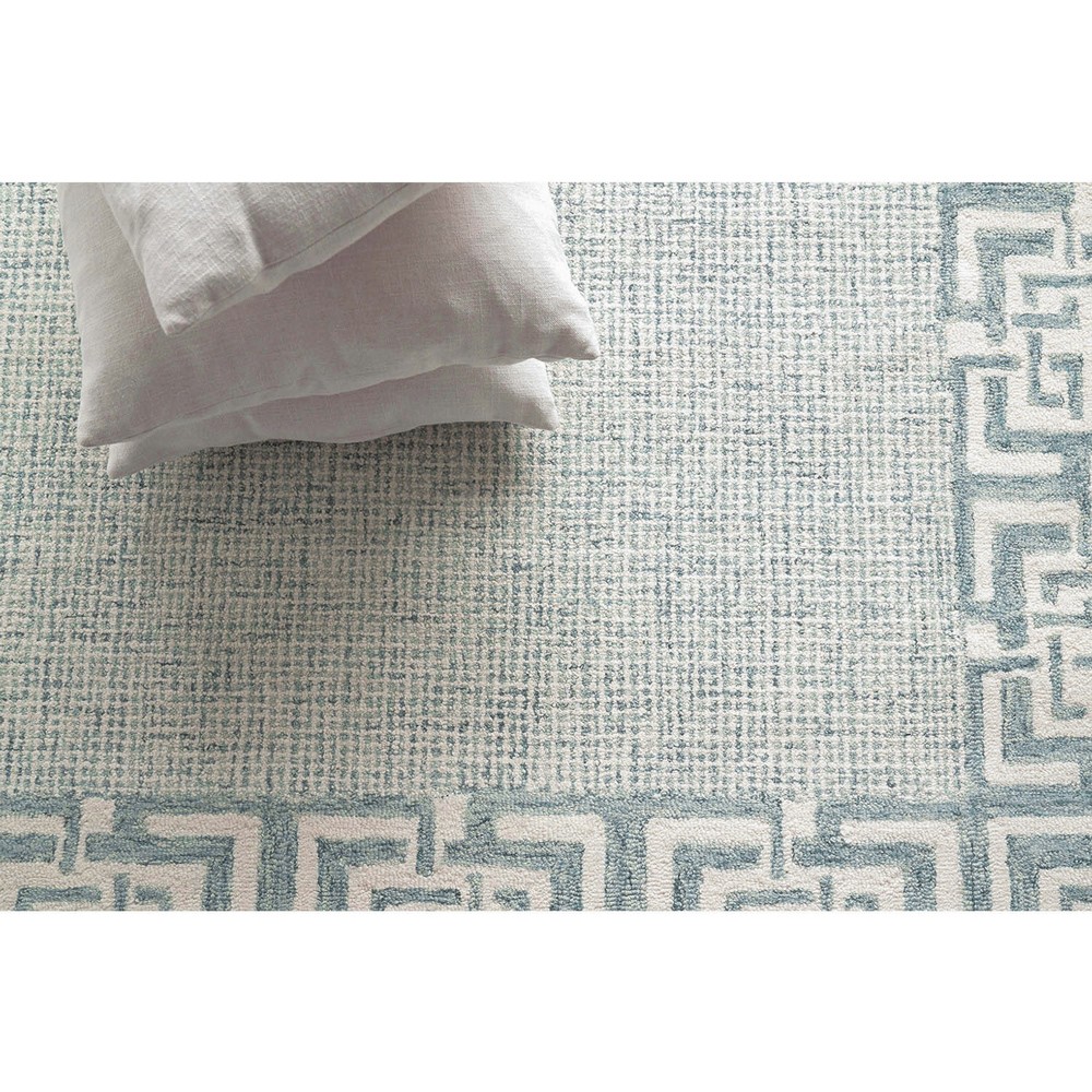 Abigail Global Bazaar Blue Wool Patterned Rug - Sample | Kathy Kuo Home