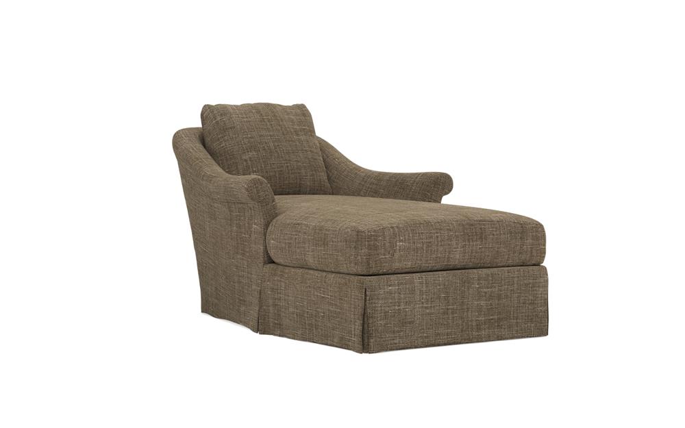 Amelie Acorn Skirted Chaise | Kathy Kuo Home