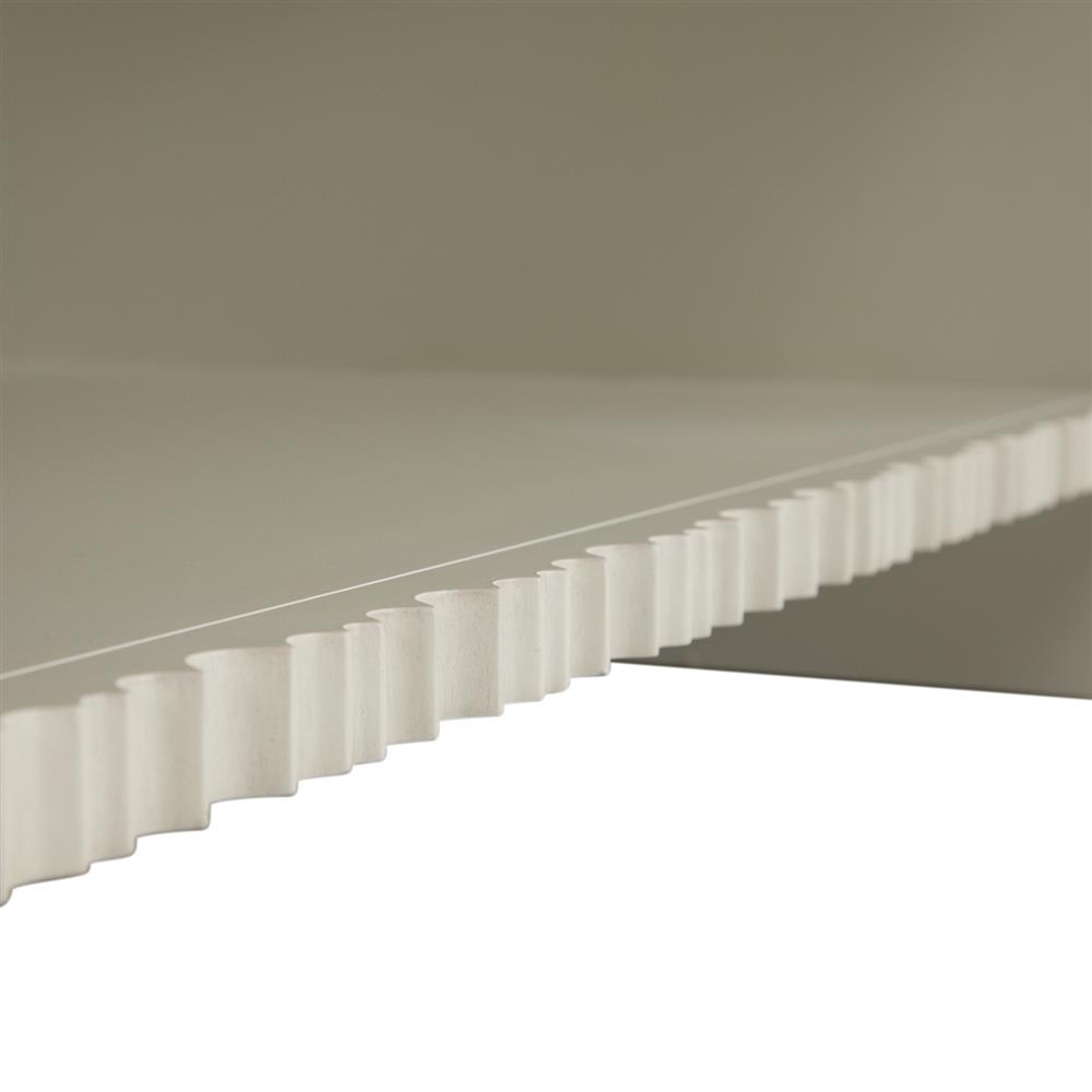 Isadora Modern Classic Sesame White Ribbed Oval Coffee Table