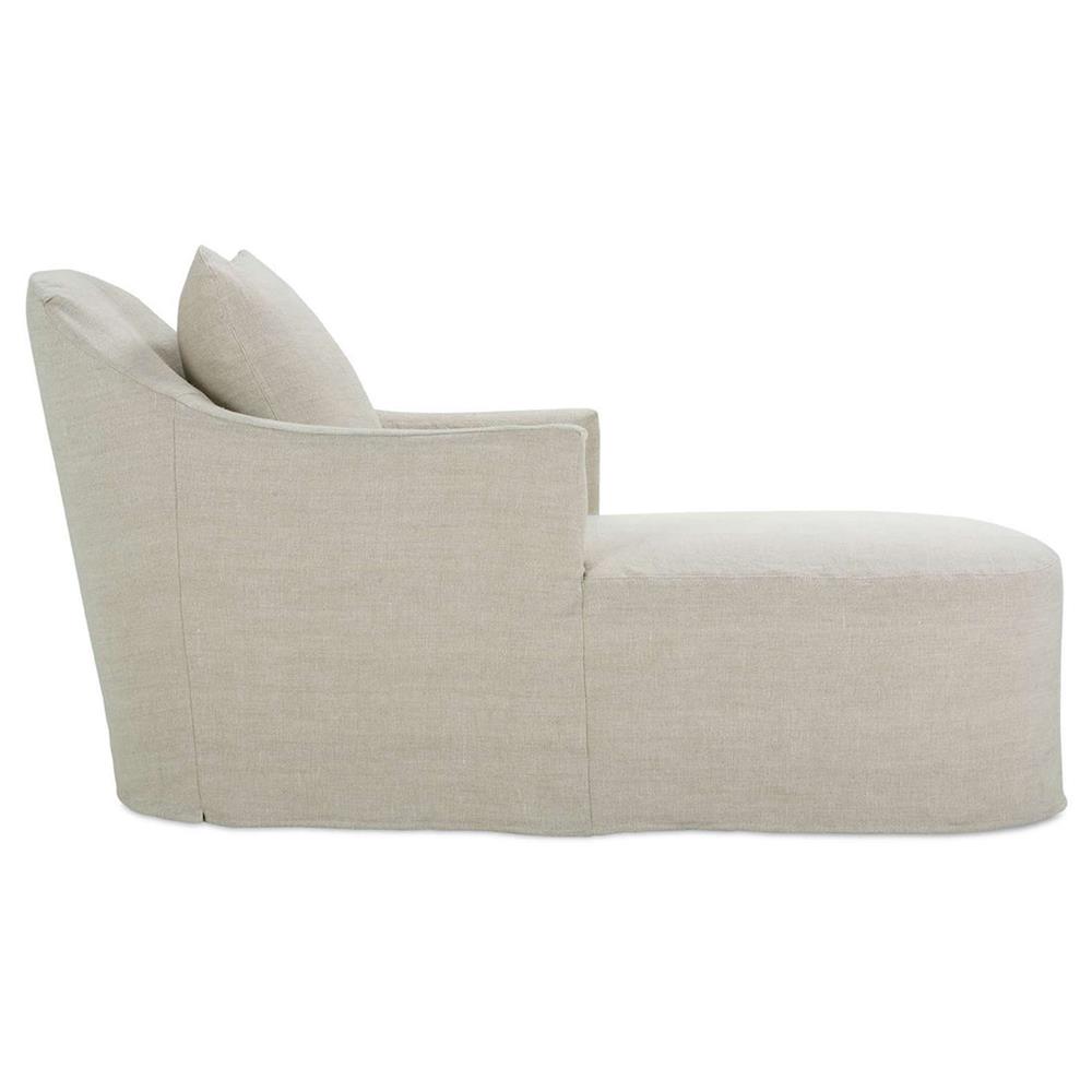 Isabella Modern Classic Beige Linen Chaise Lounge | Kathy Kuo Home