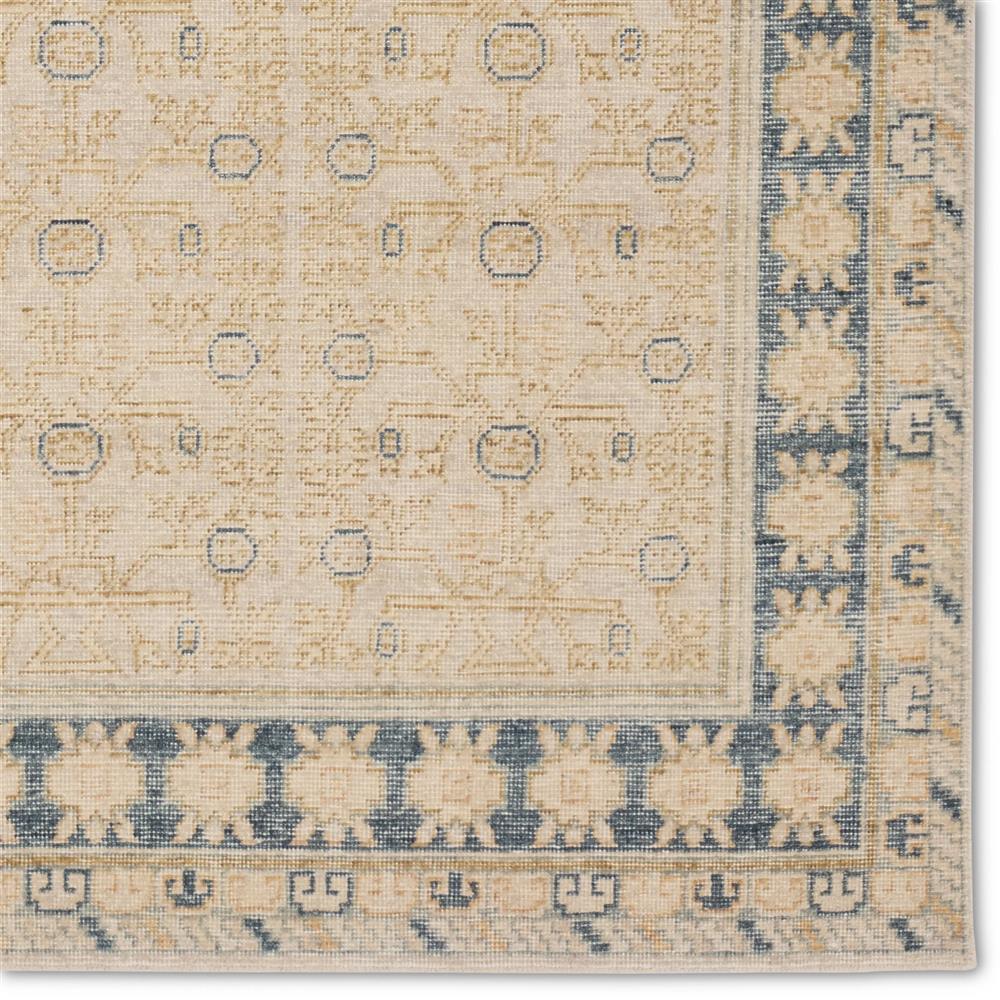 Enoch Merriman Global Tan Wool Trellis Patterned Hand Knotted Rug - Sample