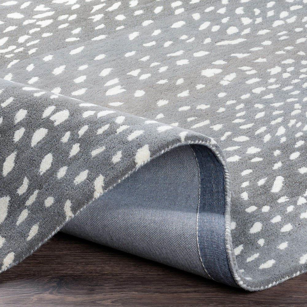 Eleanor Modern Classic Grey Wool Animal Patterned Rug - Sample