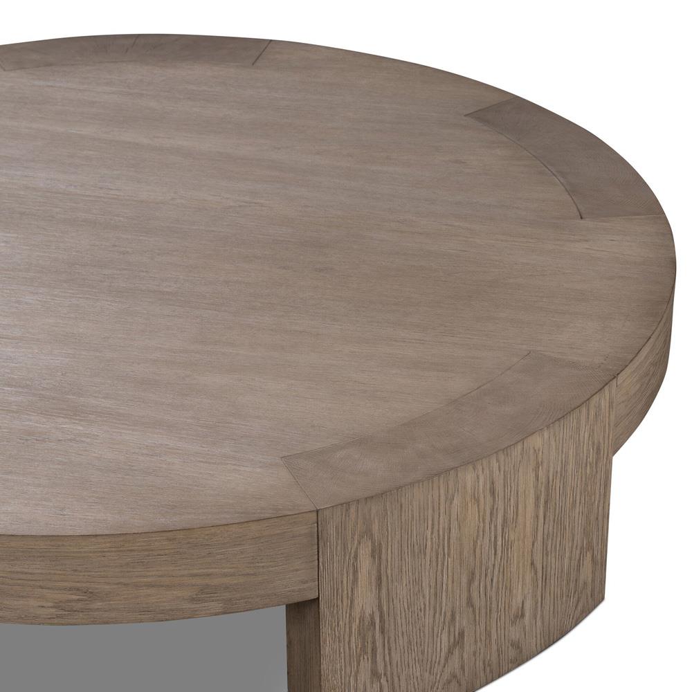 Sheena Rustic Lodge Warm Brown Oak Wood Round Coffee Table - 60" 51" W ...