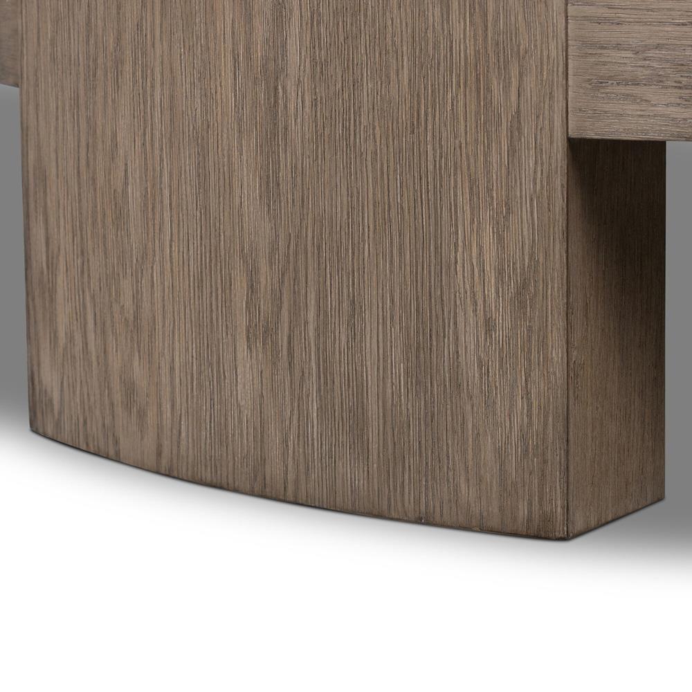Sheena Rustic Lodge Warm Brown Oak Wood Round Coffee Table - 60" 51" W ...