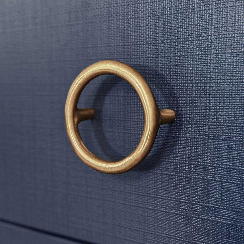 Worlds Away Getty Modern Classic Navy Linen Chest | Kathy Kuo Home