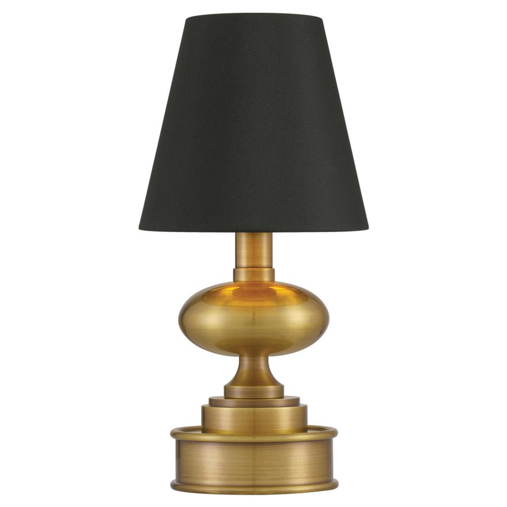 Richmond Modern Black Silk Shade Brass Base Cordless Table Lamp Small ...