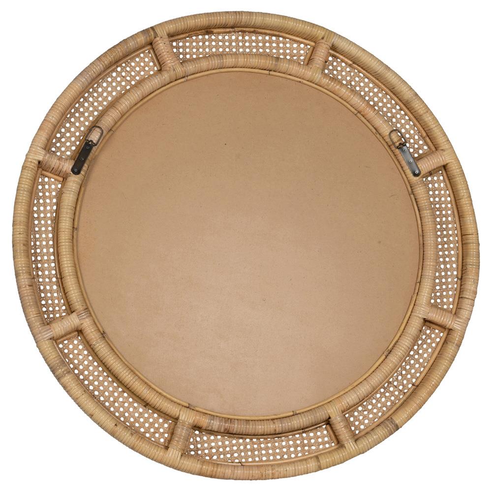 Maya Coastal Natural Rattan Round Wall Mirror | Kathy Kuo Home