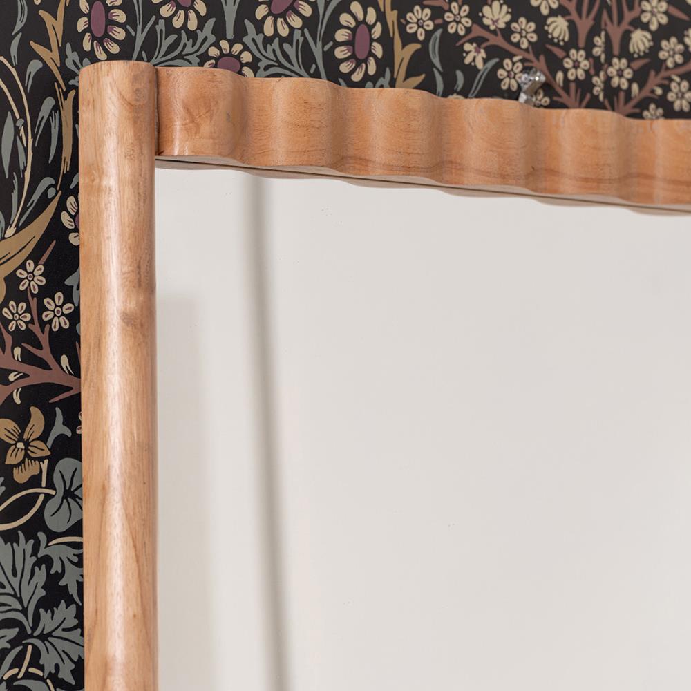 Milani Coastal Beach Natural Wood Full Length Floor Mirror | Kathy Kuo Home