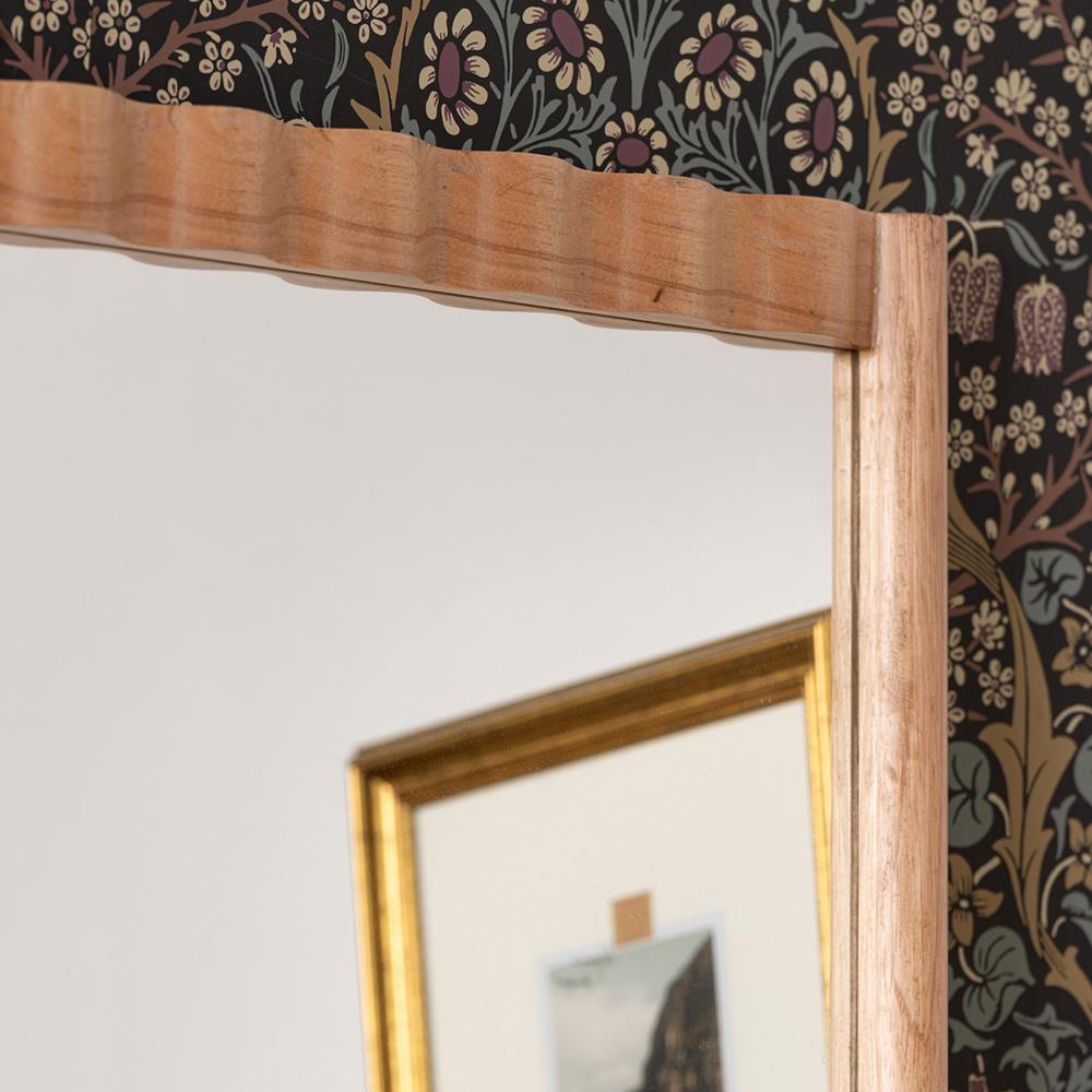 Milani Coastal Beach Natural Wood Full Length Floor Mirror | Kathy Kuo Home