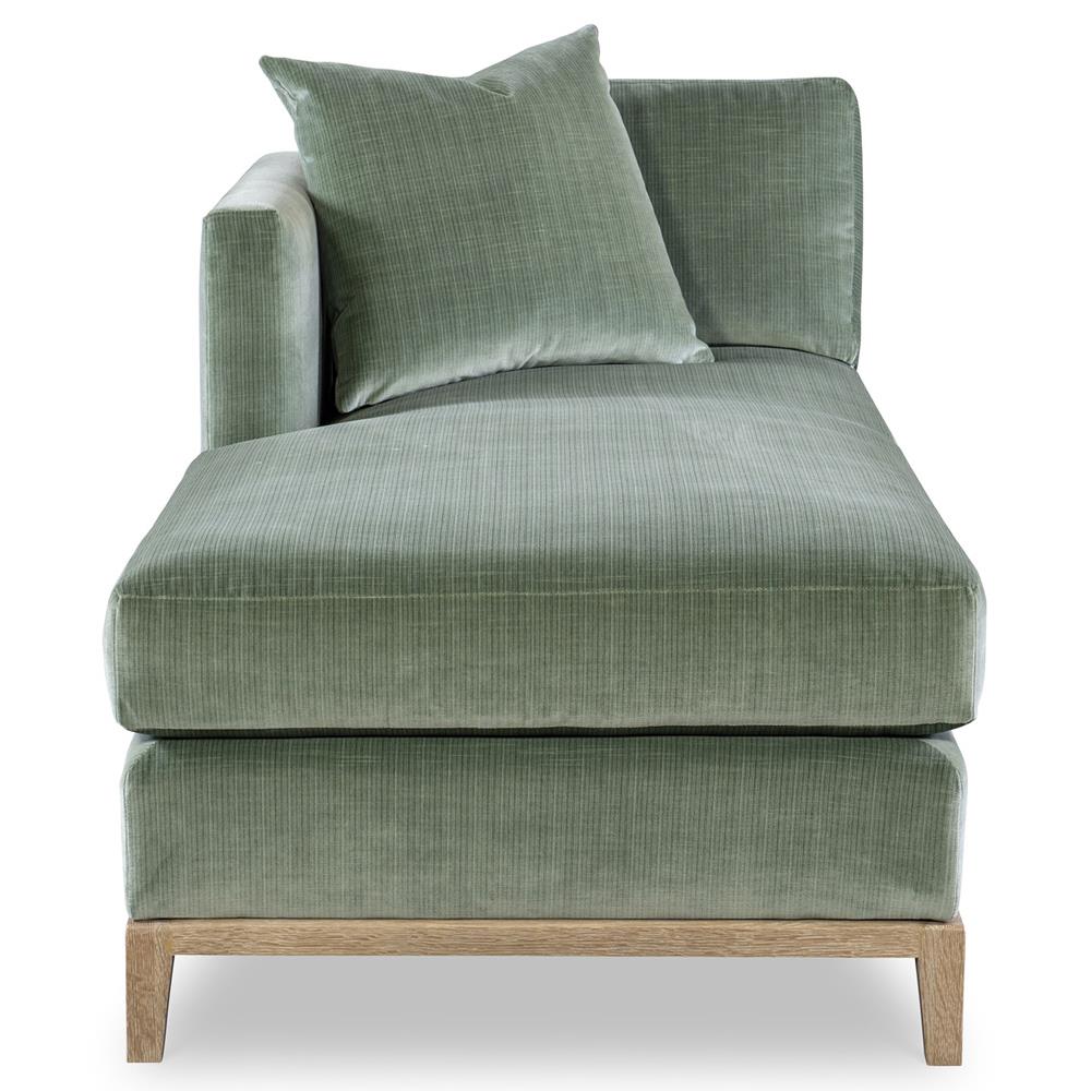 Highland House Harold Modern Classic Green Velvet Chaise Lounge - LAF