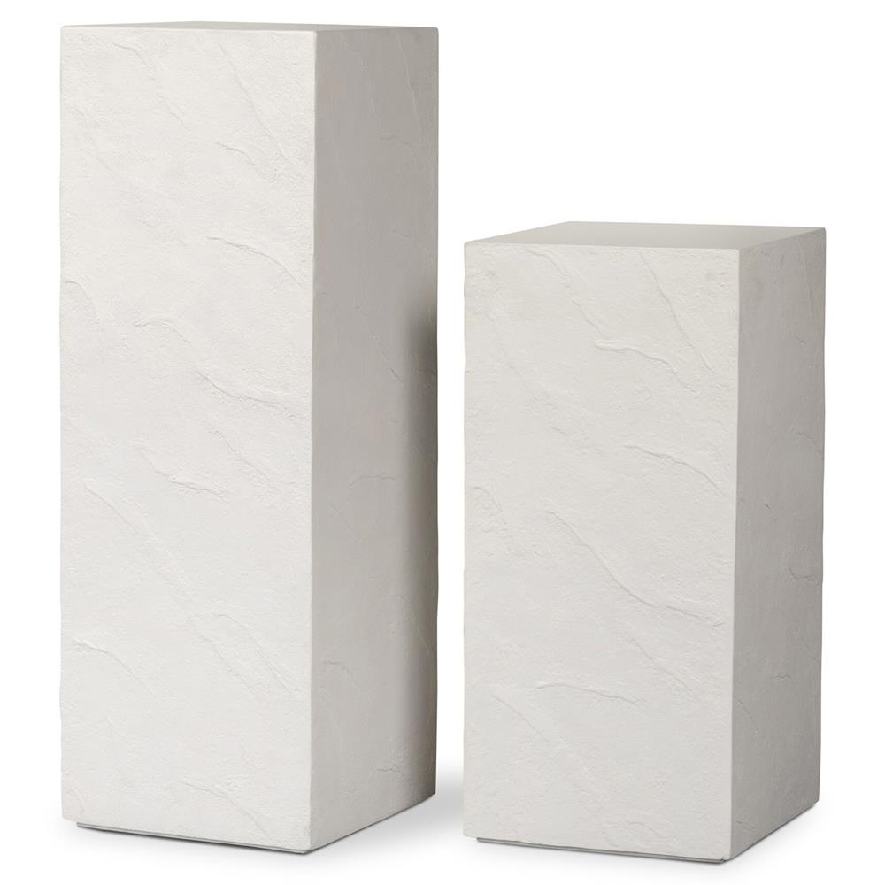 Cyndra Modern Classic White Concrete Outdoor Plinth Pedestal - 31 ...