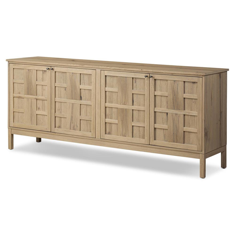 Constance Rustic Lodge Brown Oak Media Console - 82" Wide (Over 75" W ...