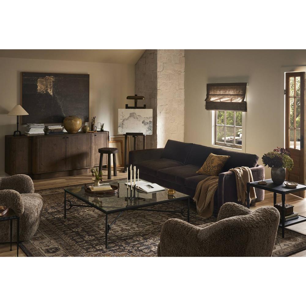 Ceasar French Country Black Iron Square Coffee Table | Kathy Kuo Home