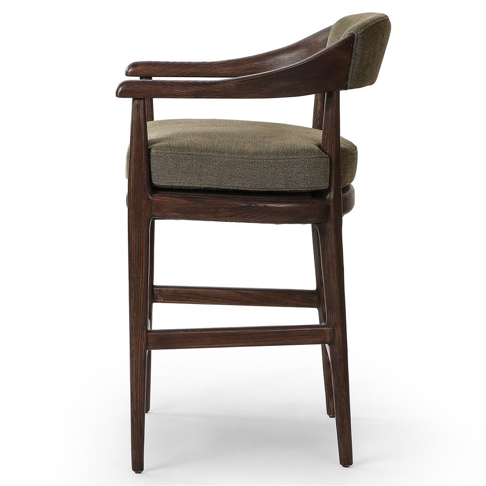 Ilonah Rustic Lodge Olive Green Upholstered Brown Oak Counter Stool ...