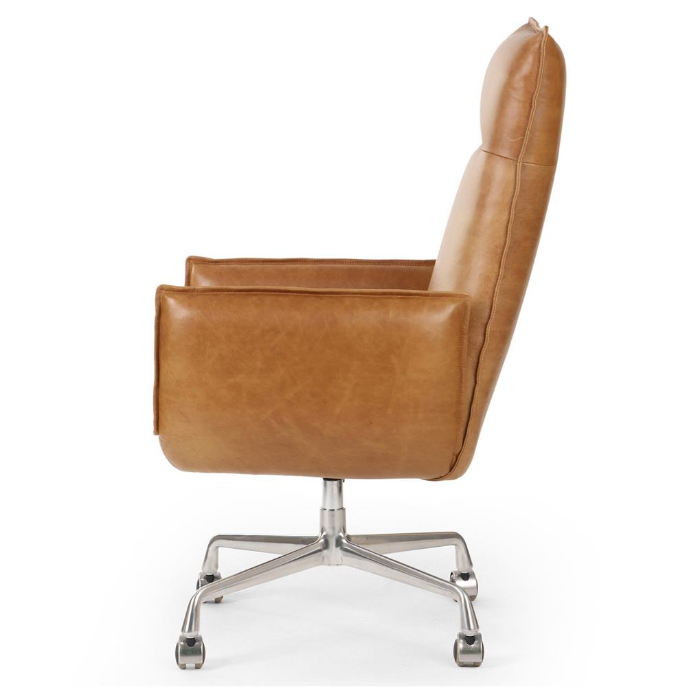Leon Modern Classic Brown Leather Stainless Steel Executive Office ...
