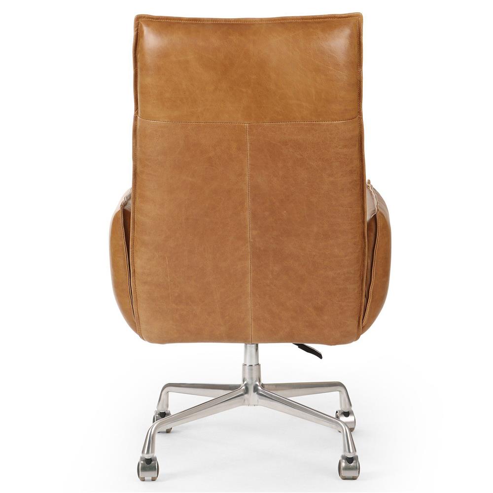 Leon Modern Classic Brown Leather Stainless Steel Executive Office ...